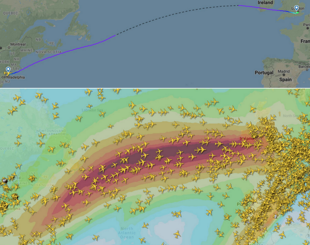 Surfing the Jet Stream Reduces Aviation Radiation | Spaceweather.com