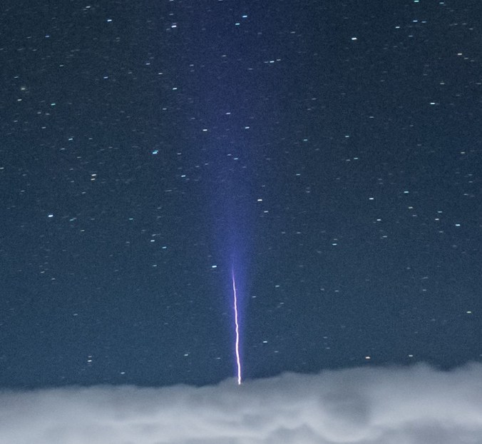 Blue Jet Lightning Sighted Over Texas | Spaceweather.com